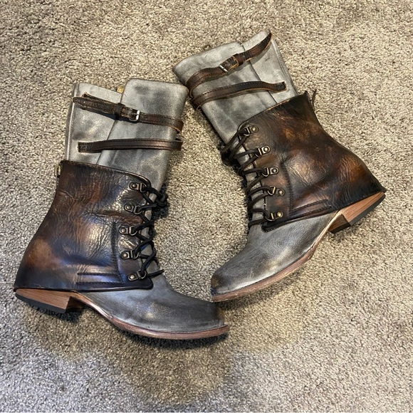 Freebird by Steven | Shoes | Freebird By Steven Ravi Strappy Leather Boots In Ice Size 9 | Poshmark